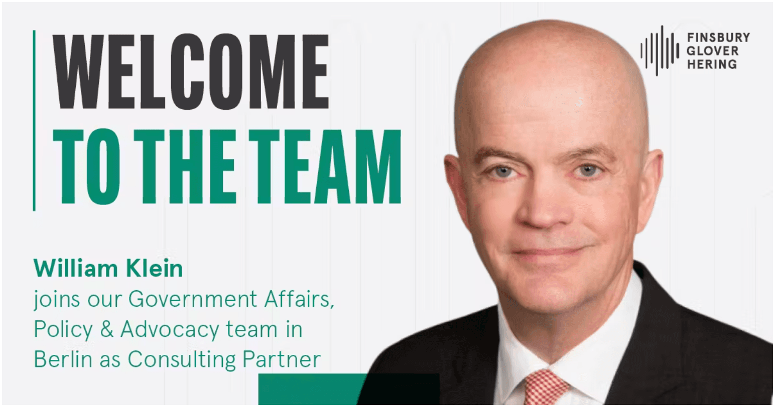 U.S. diplomat William Klein joins Finsbury Glover Hering in Berlin as ...